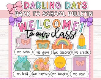 Coquette Classroom Bulletin Board Kit: Pastel Bow Decor (PDF Download ...