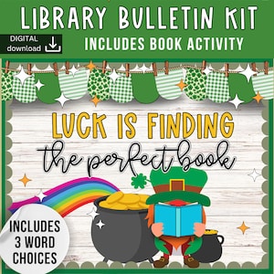 Reading Bulletin Board | St Patricks Day Bulletin Board Kit | Library ...