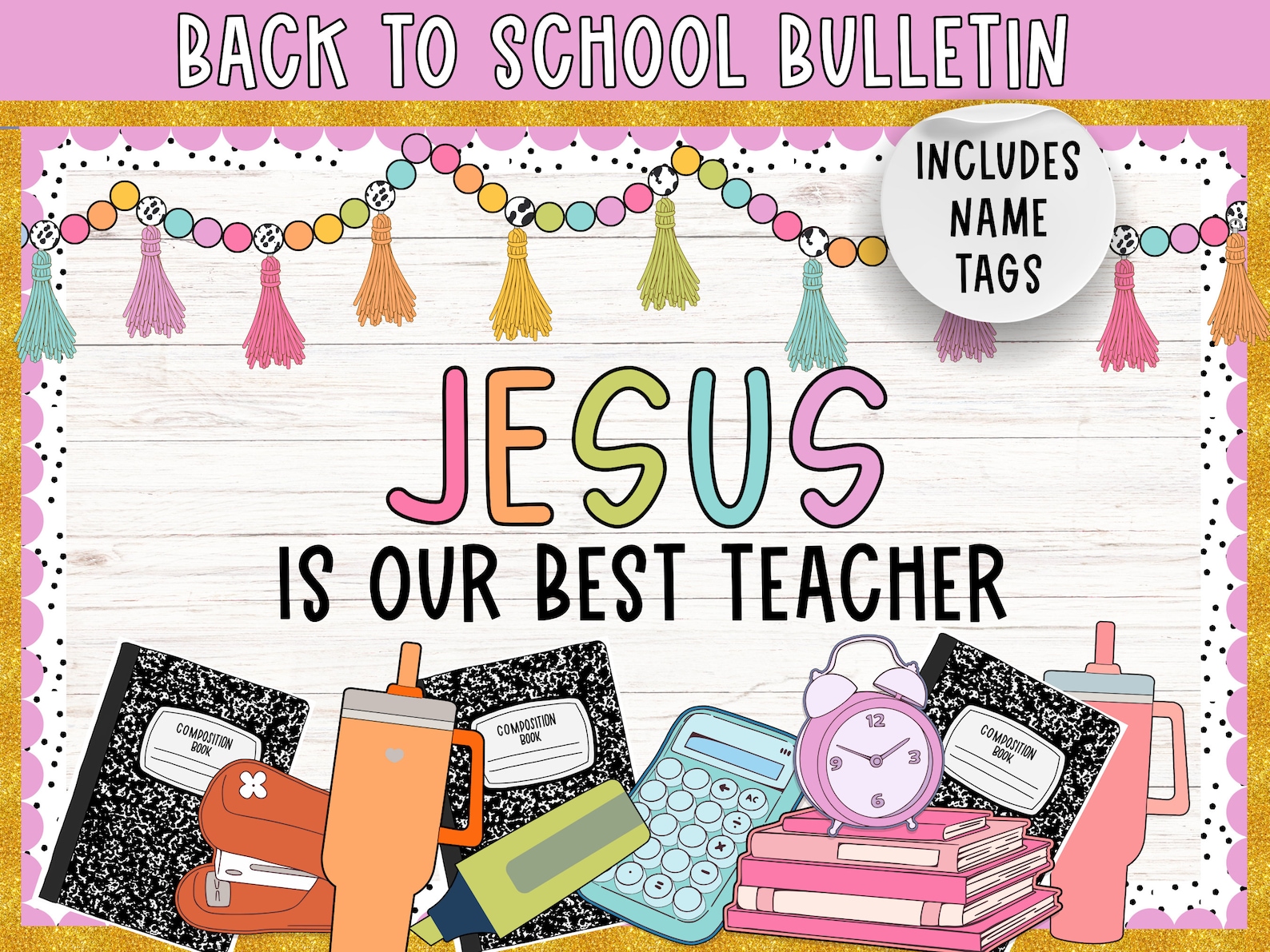 Back to School Bulletin Board | Faith Bulletin Kit | Jesus Classroom ...