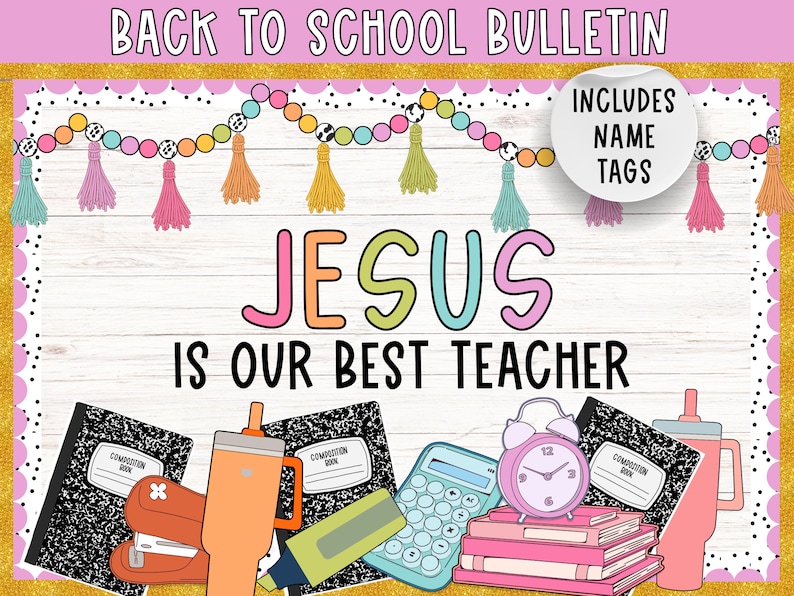 Back to School Bulletin Board | Faith Bulletin Kit | Jesus Classroom | Scripture Decor ...