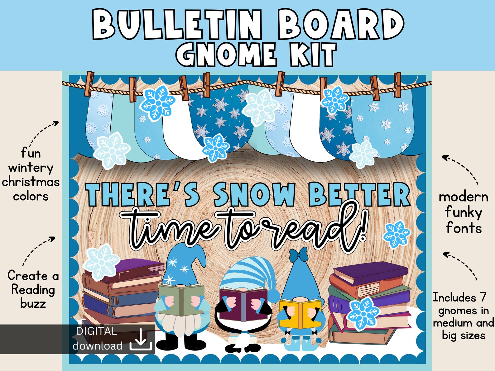 Reading Bulletin Board | Reading Corner Display | Gnome Bulletin Board ...