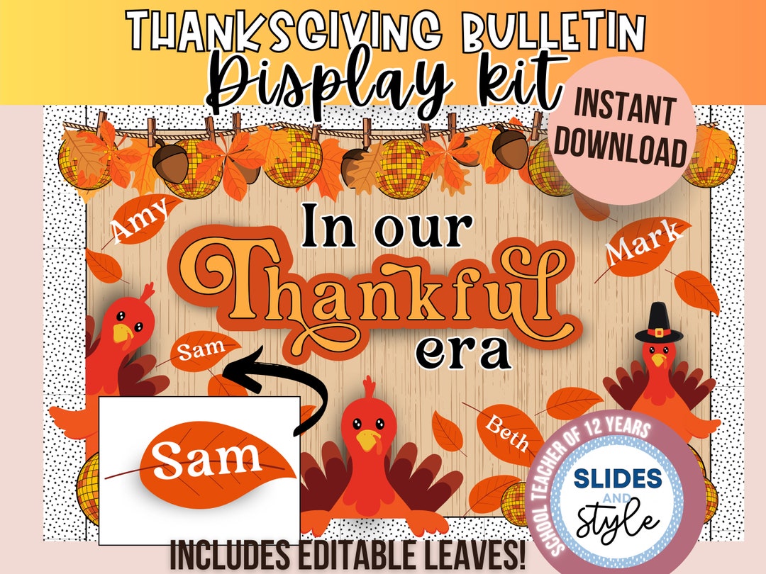 Thanksgiving Bulletin Board Kit in My Era Bulletin Board - Etsy