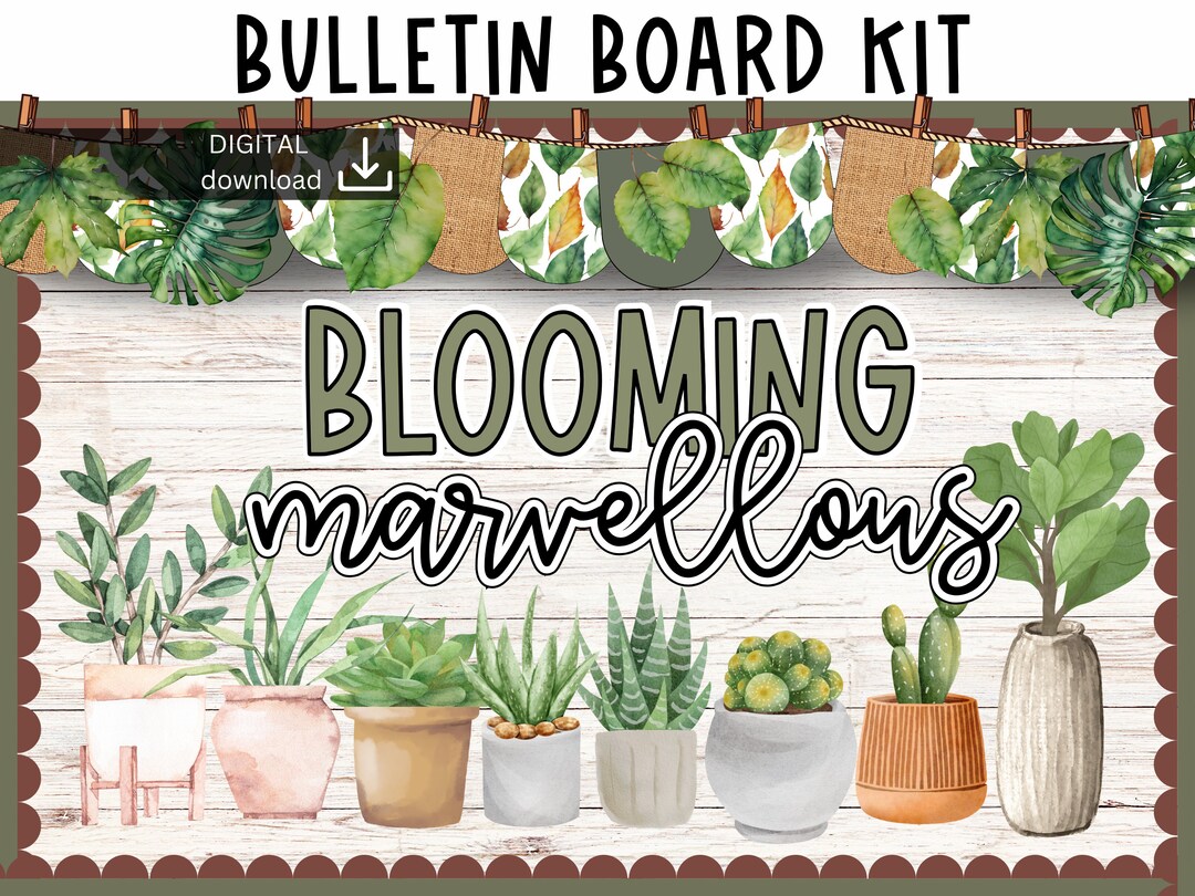 Botanical Bulletin Board | Plants Classroom Decor | New Year Bulletin ...