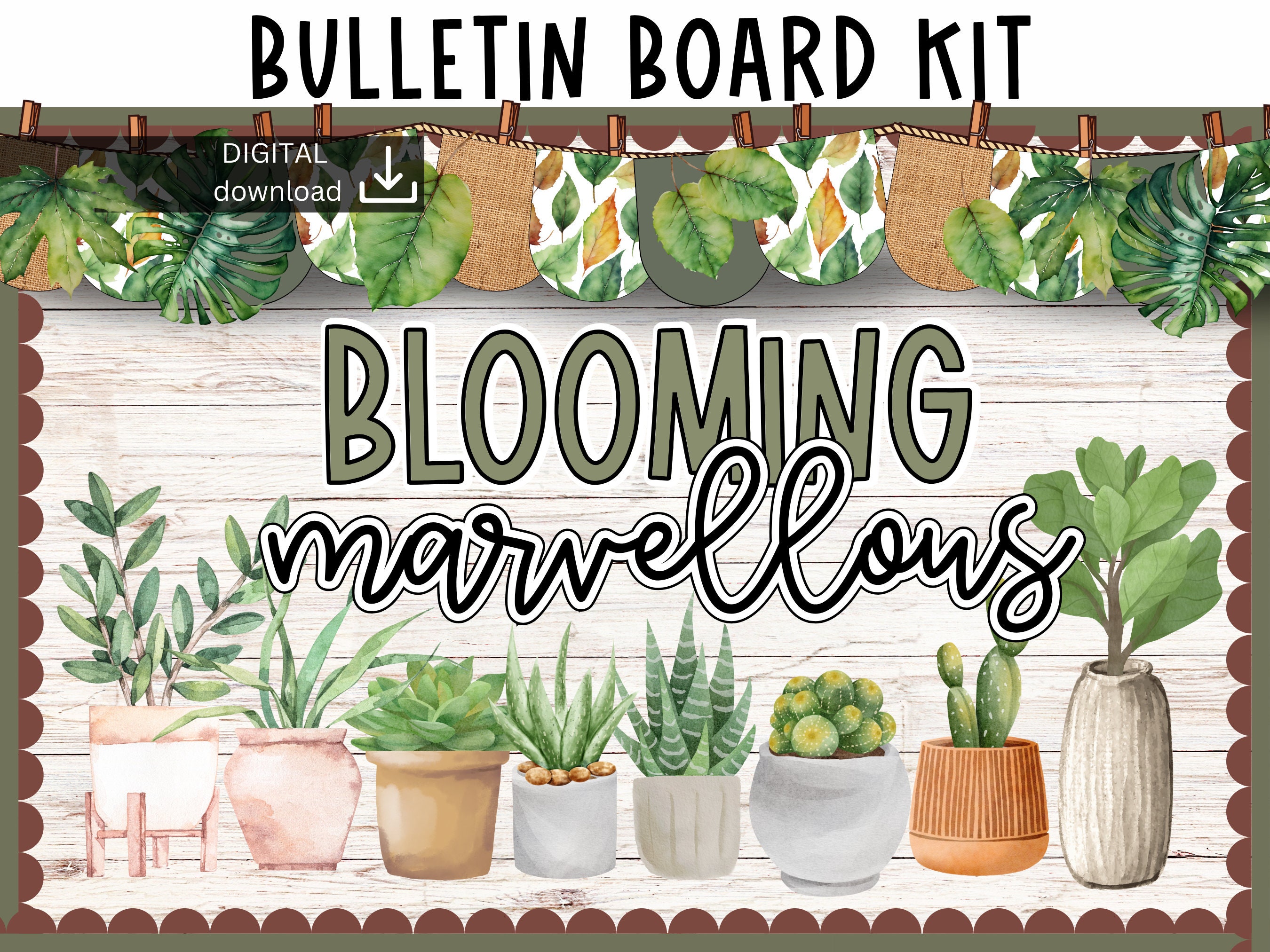 Botanical Bulletin Board Plants Classroom Decor New Year - Etsy
