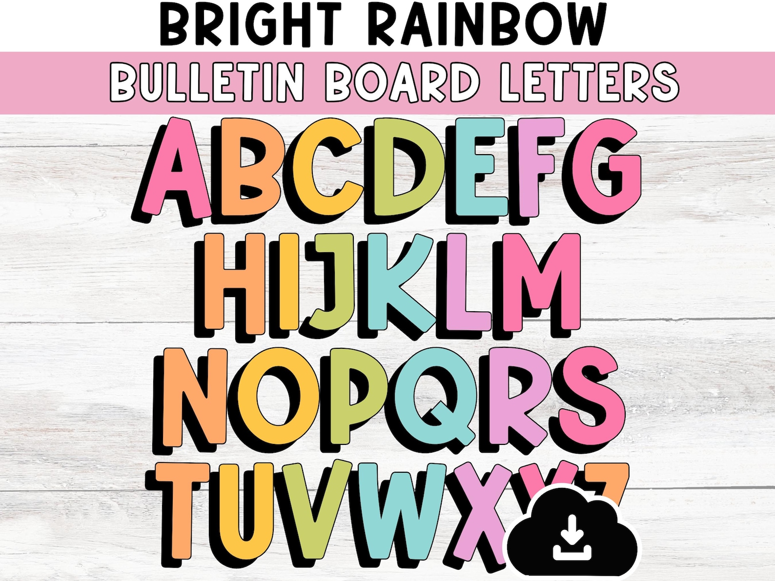 Rainbow Alphabet Bulletin Board Kit: Bright Classroom Decor (PDF ...