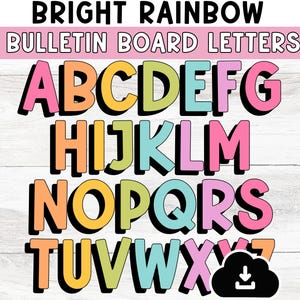Rainbow Alphabet Bulletin Board Kit: Bright Classroom Decor (PDF ...
