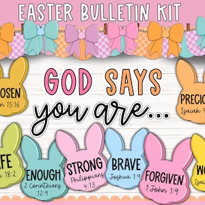 Easter Bulletin Board | Peeps Christian Bulletin Board | Religious ...