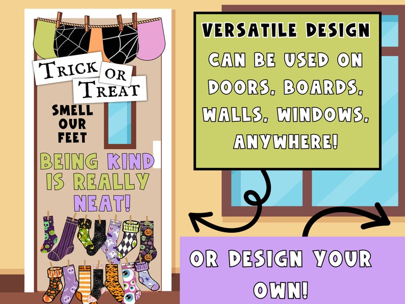 Halloween Bulletin Board Kit | Trick or Treat Bulletin Board | Spooky ...