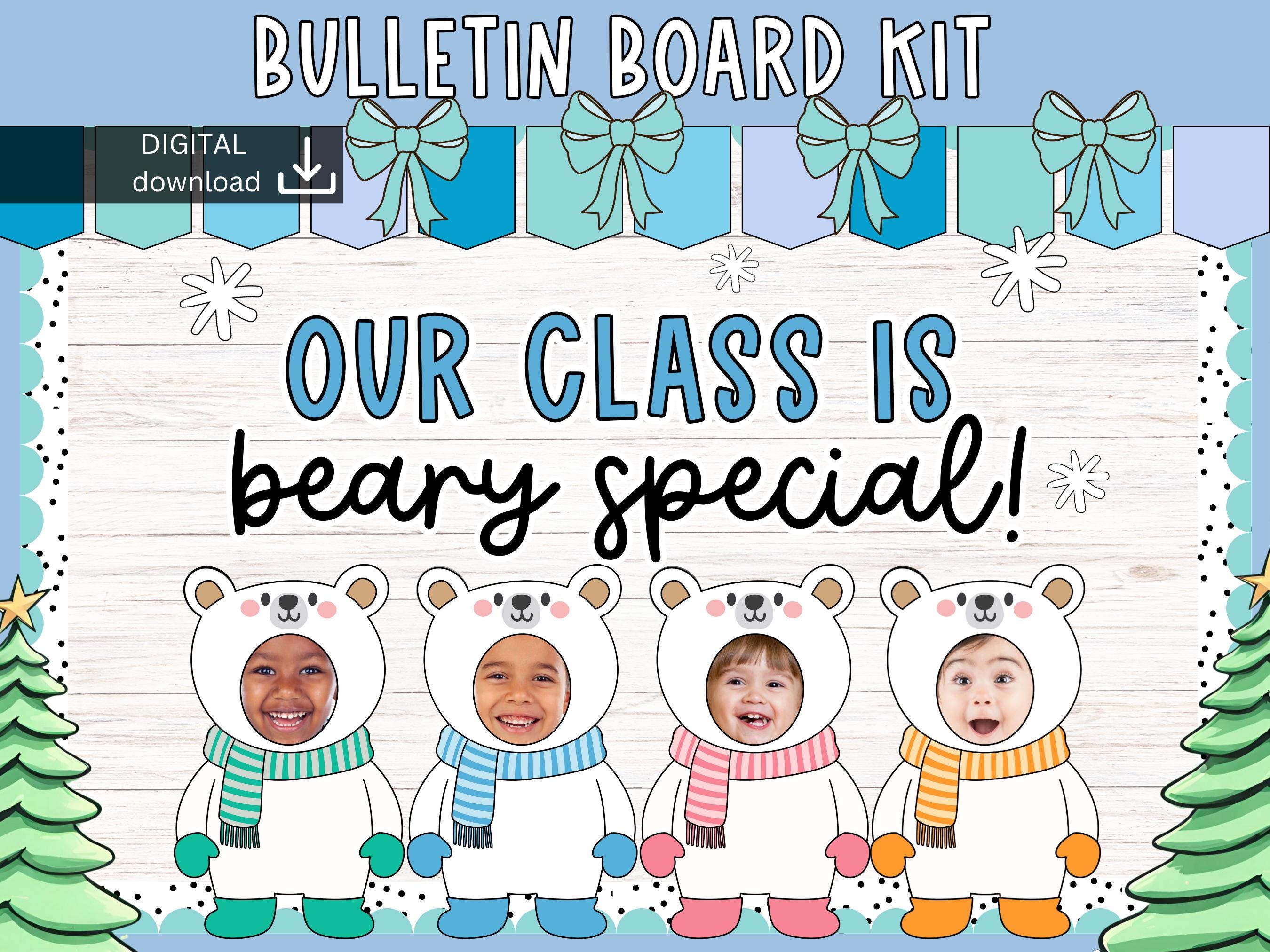 Polar Bear Bulletin Board Kit | Classroom Decor for Winter | Christmas ...