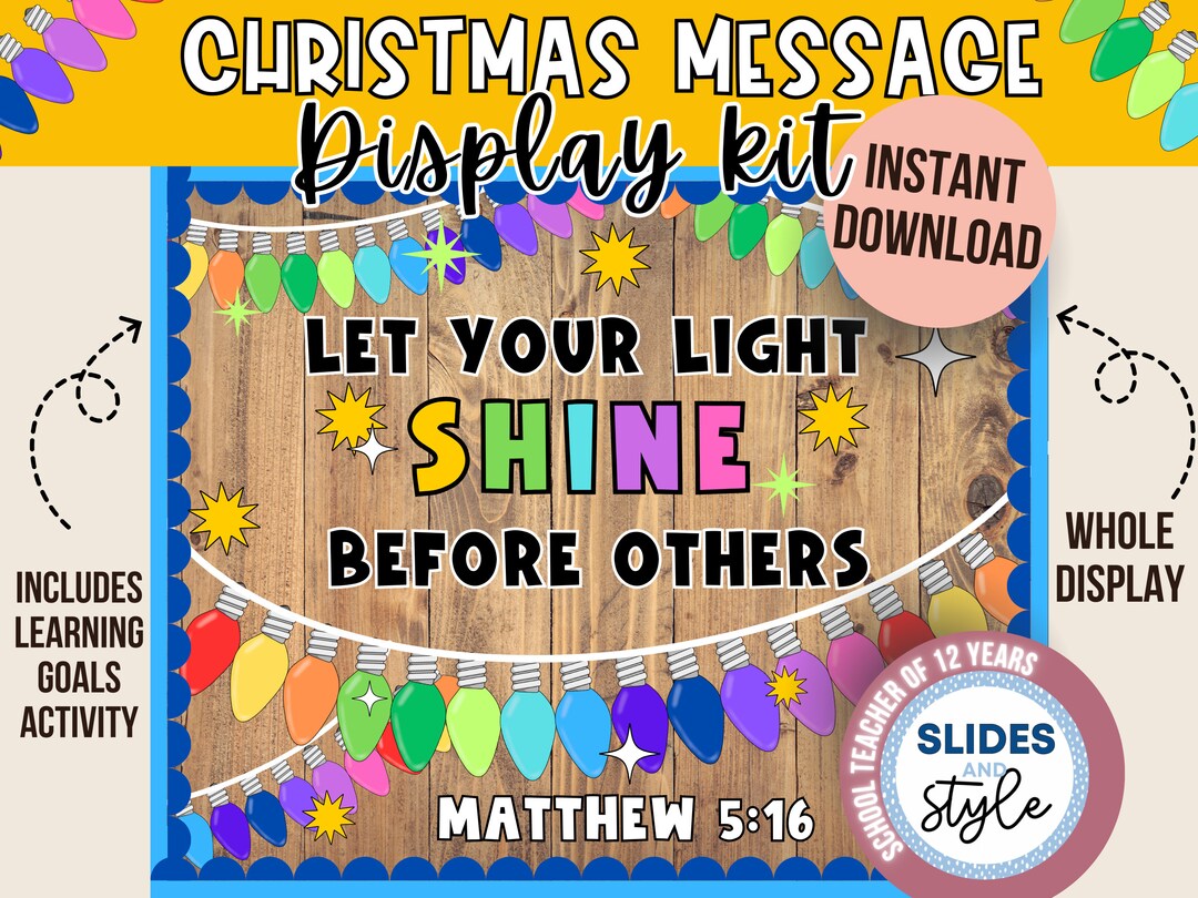 Christian Classroom Decor Printable | Bible Verse Bulletin Board Decor ...