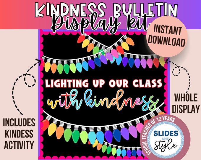 Christmas Kindness Bulletin Board Kit: Classroom Holiday Decor (digital ...