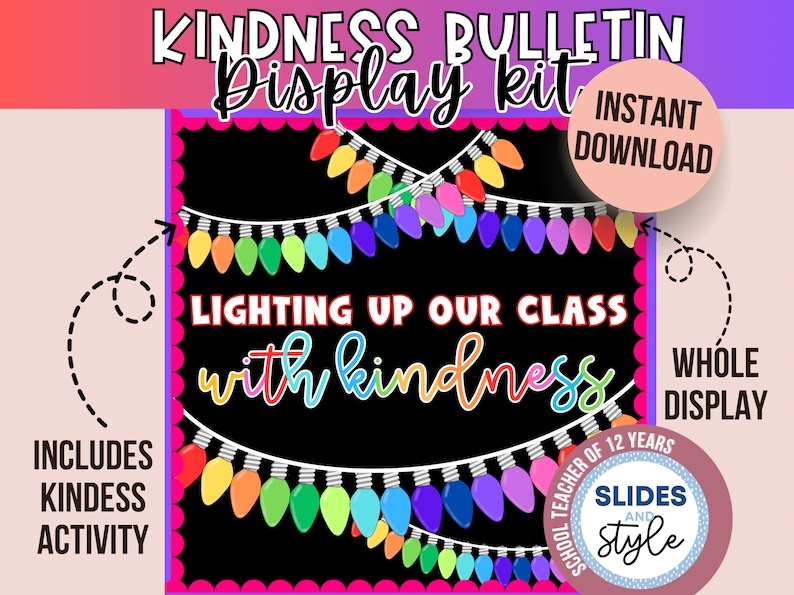 Christmas Classroom Decor Printable | Kindness Bulletin Board Decor ...