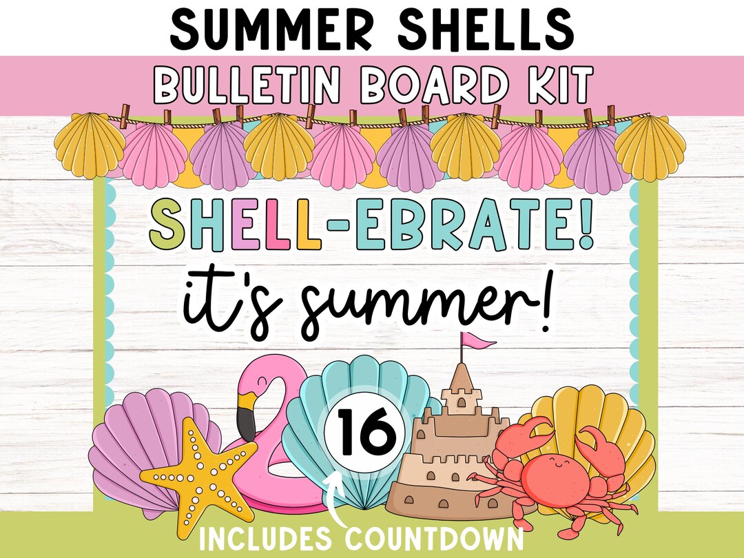 Summer Countdown Bulletin Board | End of Year Bulletin Board | Seaside ...
