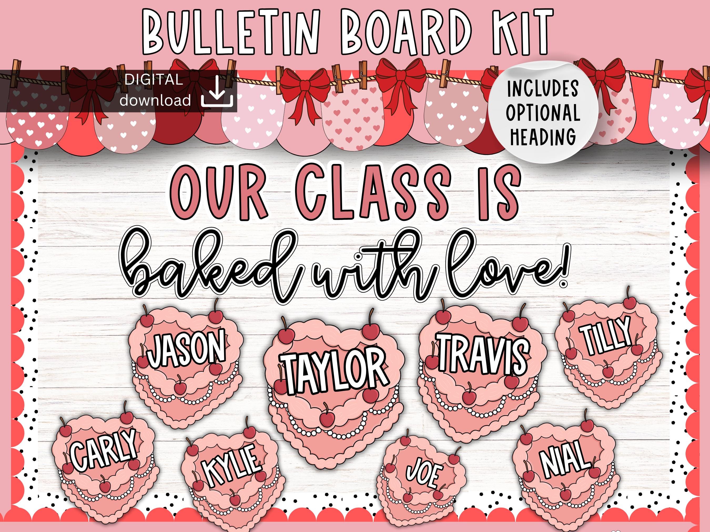 Valentine Bulletin Board | Cupcakes Bulletin Kit | Cute Display Decor ...
