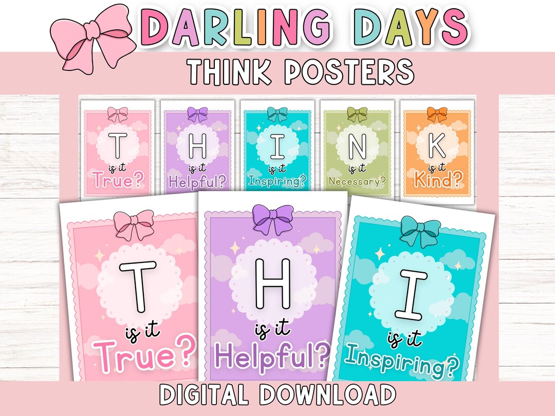 THINK Before You Speak Poster: Classroom Kindness Decor (digital ...