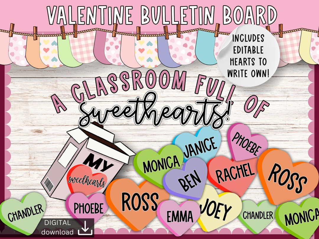 Valentine Bulletin Board | Love Hearts Bulletin Kit | Cute Display ...