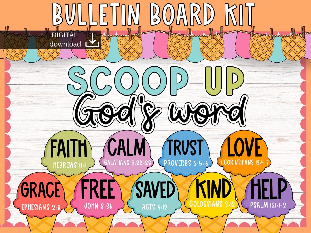 Jesus Summer Bulletin Board | God Ice Cream Bulletin Board | Beach ...