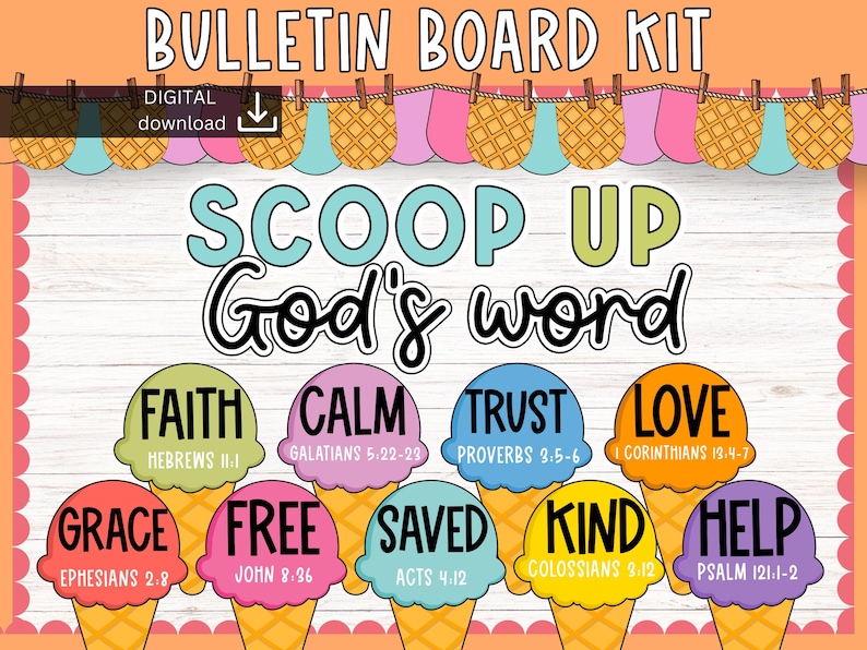 Jesus Summer Bulletin Board | God Ice Cream Bulletin Board | Beach ...