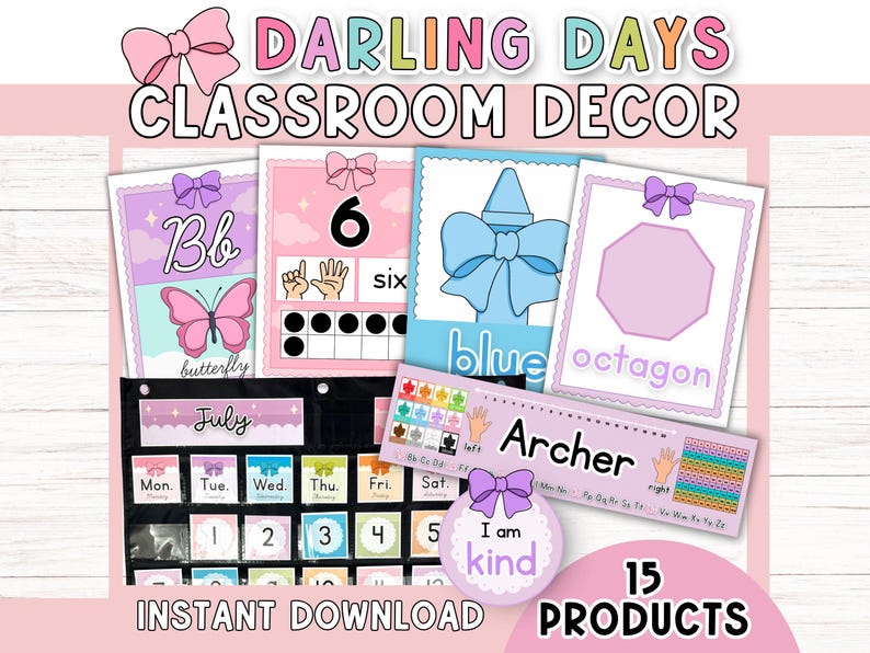 Pastel Coquette Classroom Decor Bundle: Bow Theme (digital Download) - Etsy