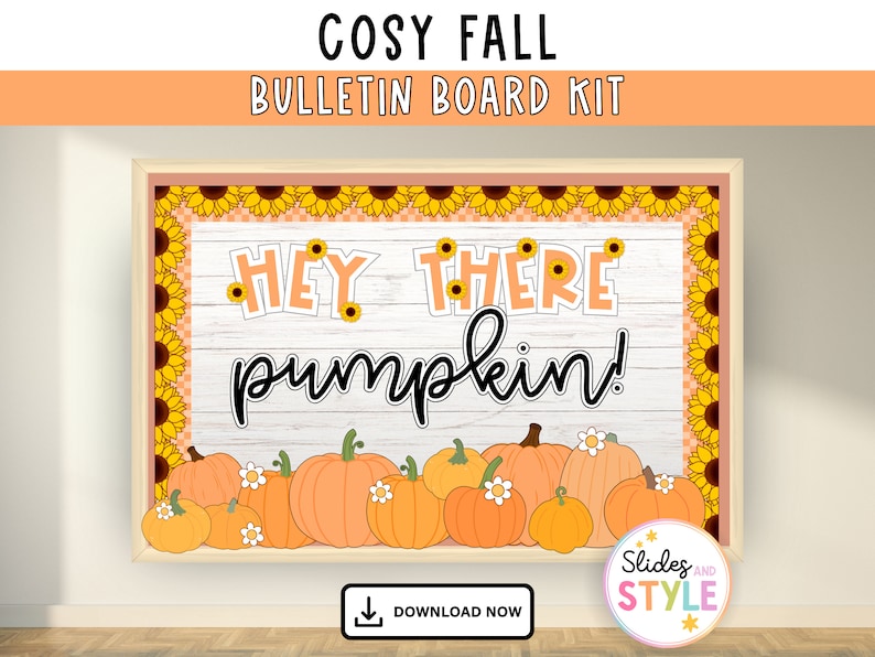 Fall Bulletin Board Kit | Pumpkin Patch Bulletin Board | Sunflower ...