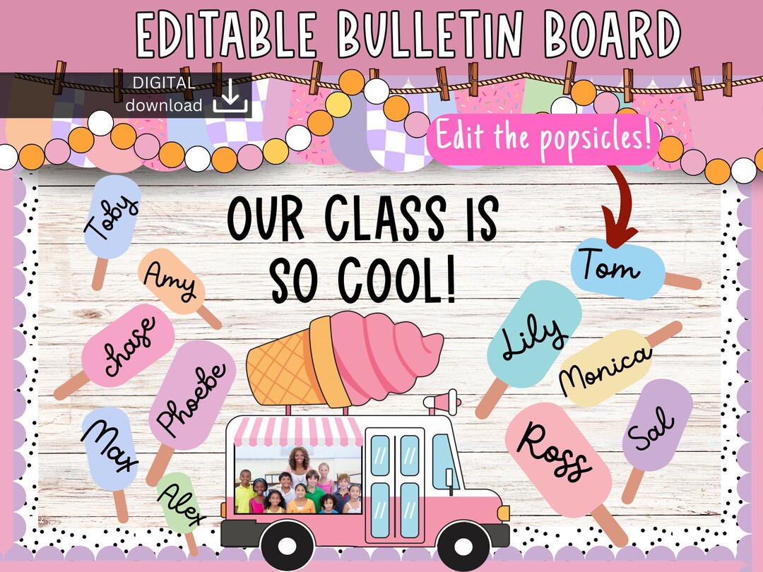 Summer Bulletin Board | Ice Cream Truck Bulletin Board | Cute Pastel ...