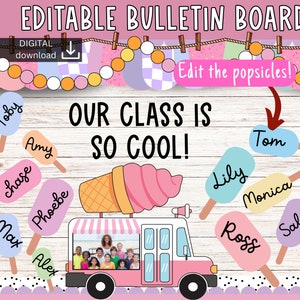 Summer Bulletin Board Ice Cream Truck Bulletin Board Cute Pastel ...