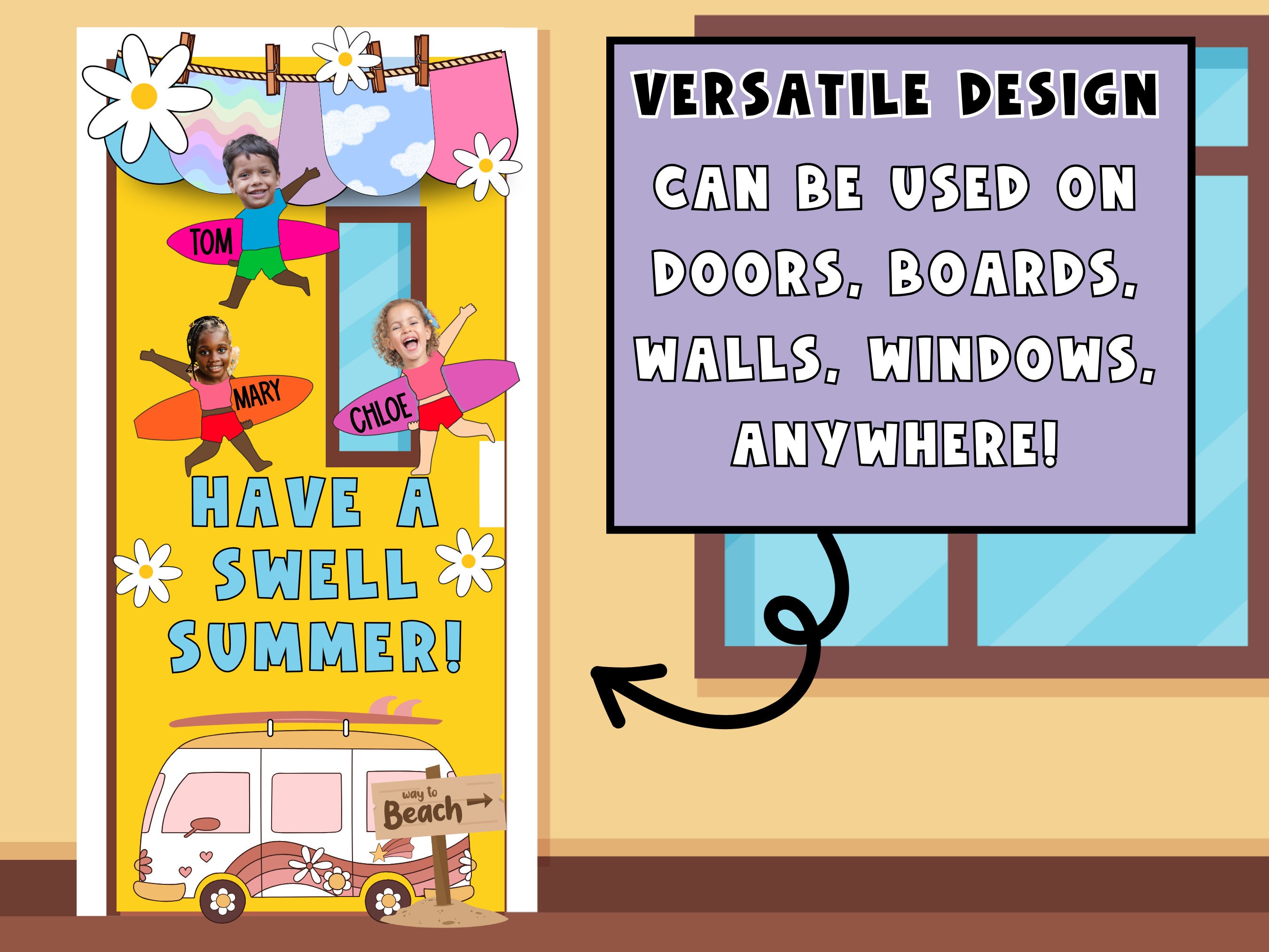 Summer Bulletin Board | End of Year Bulletin Kit | Beach Classroom ...