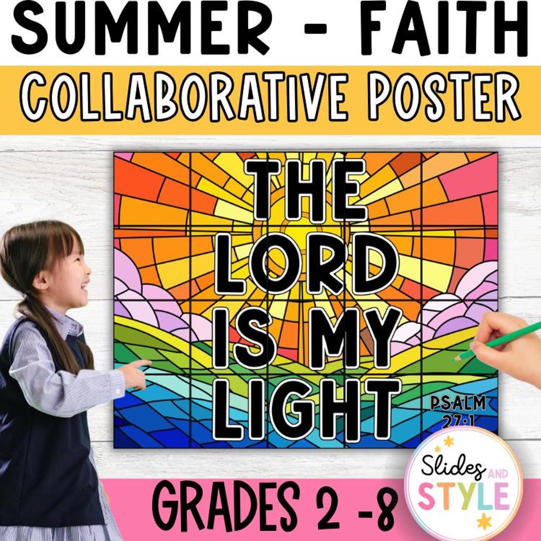 Jesus Collaborative Poster | Summer Christian Bulletin | Sun Bible ...
