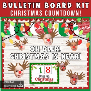 Christmas Countdown Bulletin Board | Christmas Calendar | Reindeer ...