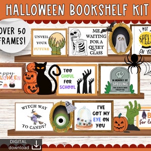 Halloween Shelves Bulletin Board | Spooky Classroom Decor | Halloween ...