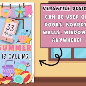 Summer Countdown Bulletin Board | End of Year Bulletin Board | Seaside ...