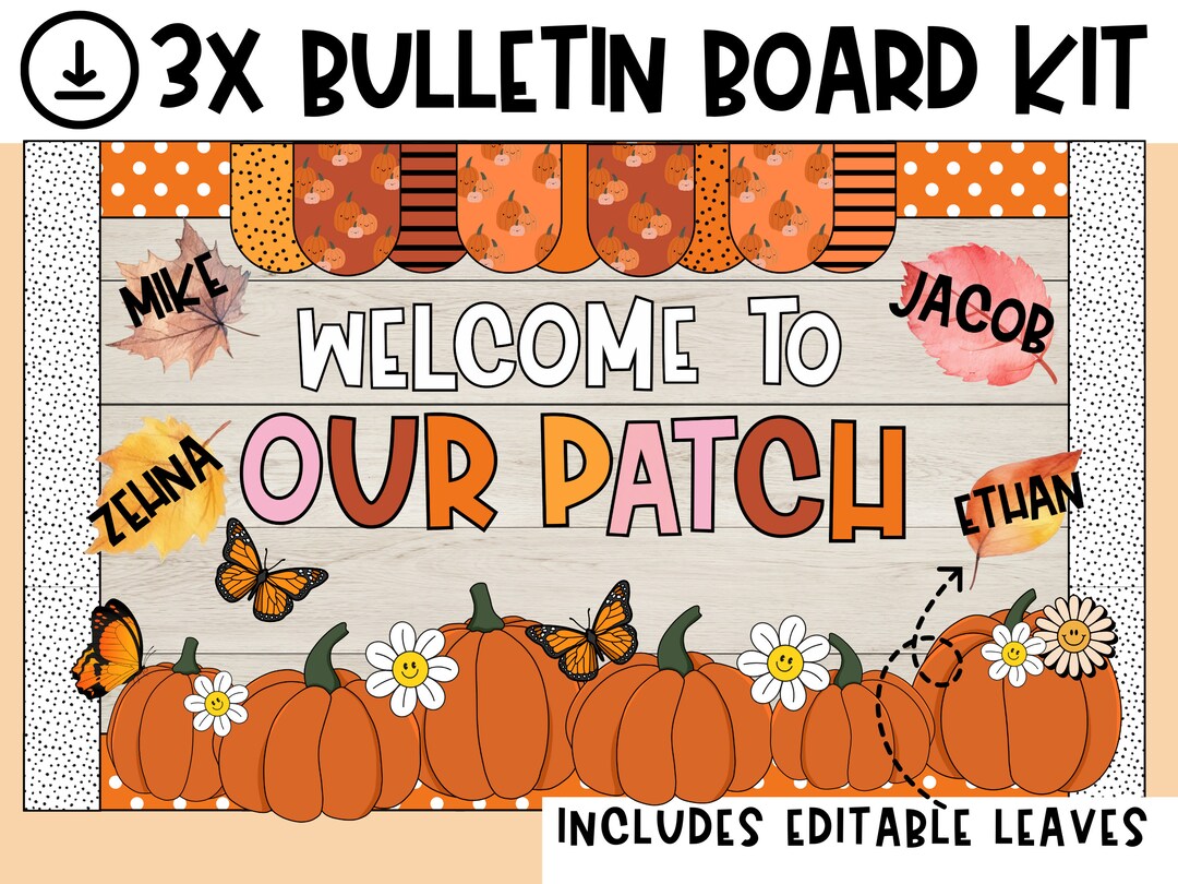 Pumpkin Bulletin Board Kit | Pastel Halloween Decor Bulletin Board ...