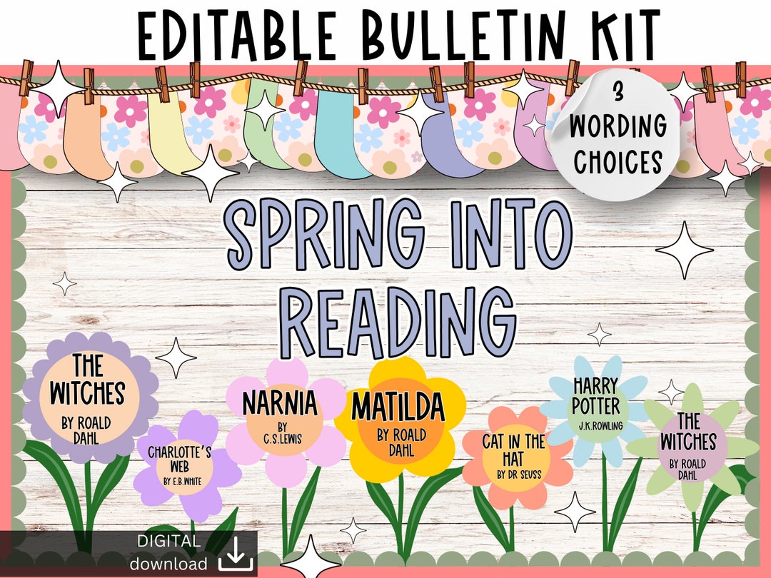 Library Bulletin Board | Reading Display Kit | Editable Bulletin Board ...