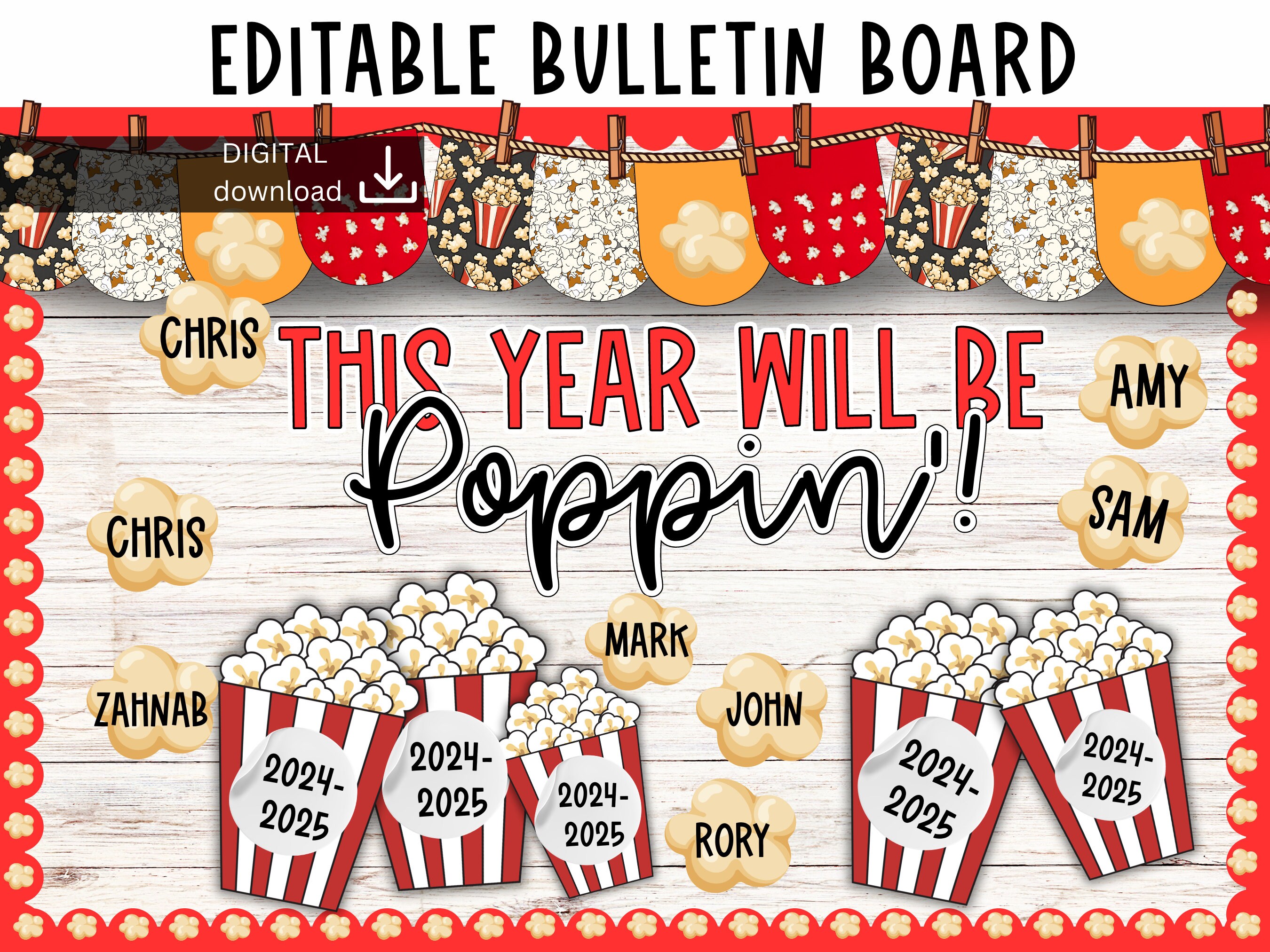 Popcorn Border For Bulletin Board
