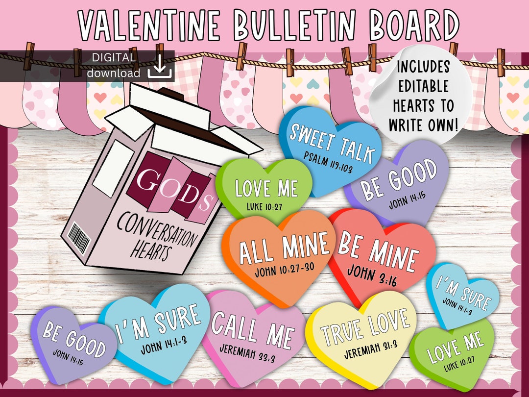Christian Bulletin Board | Valentine Bulletin Kit | Scripture Display ...