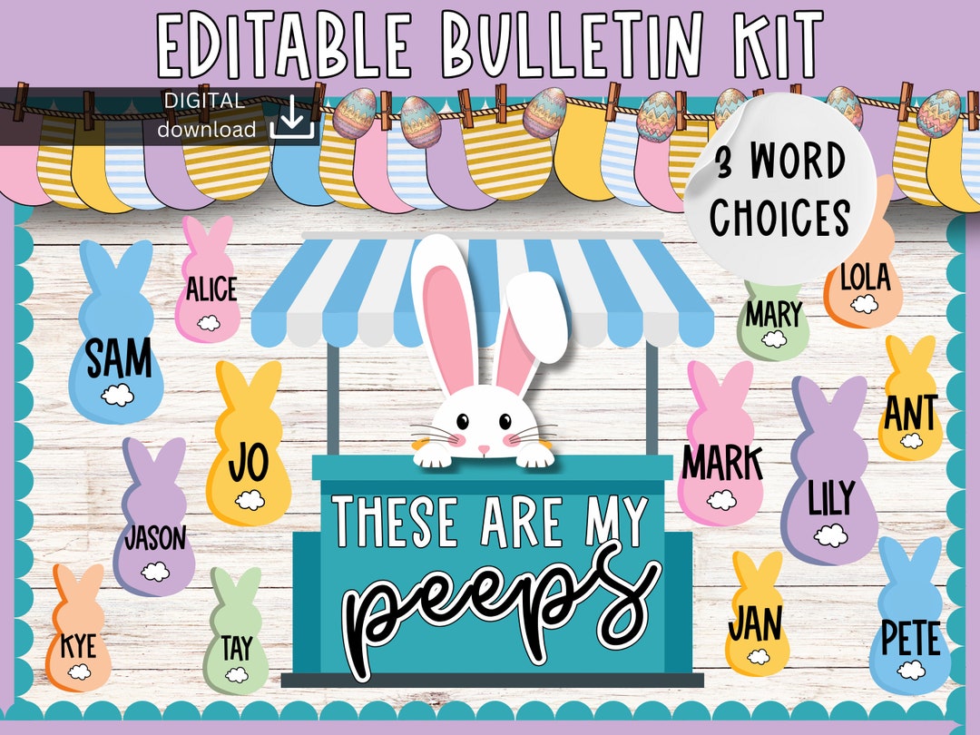 Easter Bulletin Board | Peeps Bulletin Board | April Bulletin Board ...