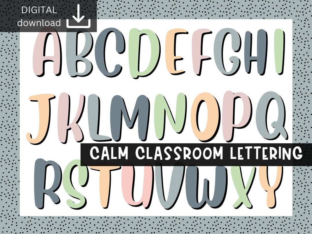 Alphabet Bulletin Board Kit | Calm Bulletin Lettering Decor | Muted ...
