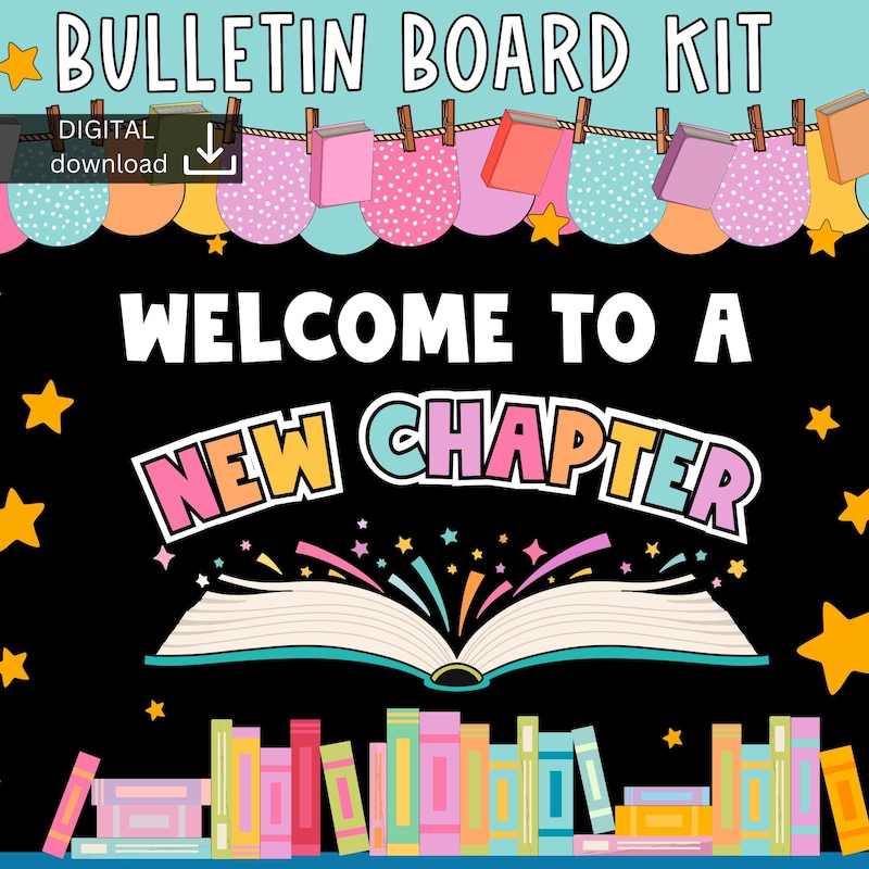 Book Bulletin Borders - Etsy
