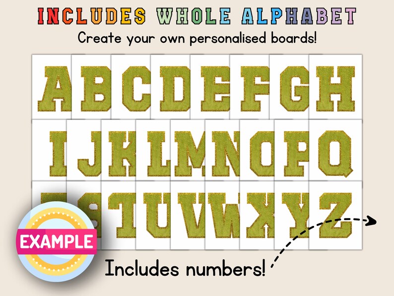 Alphabet Bulletin Board Kit Printable Bulletin Lettering Muted Chic ...