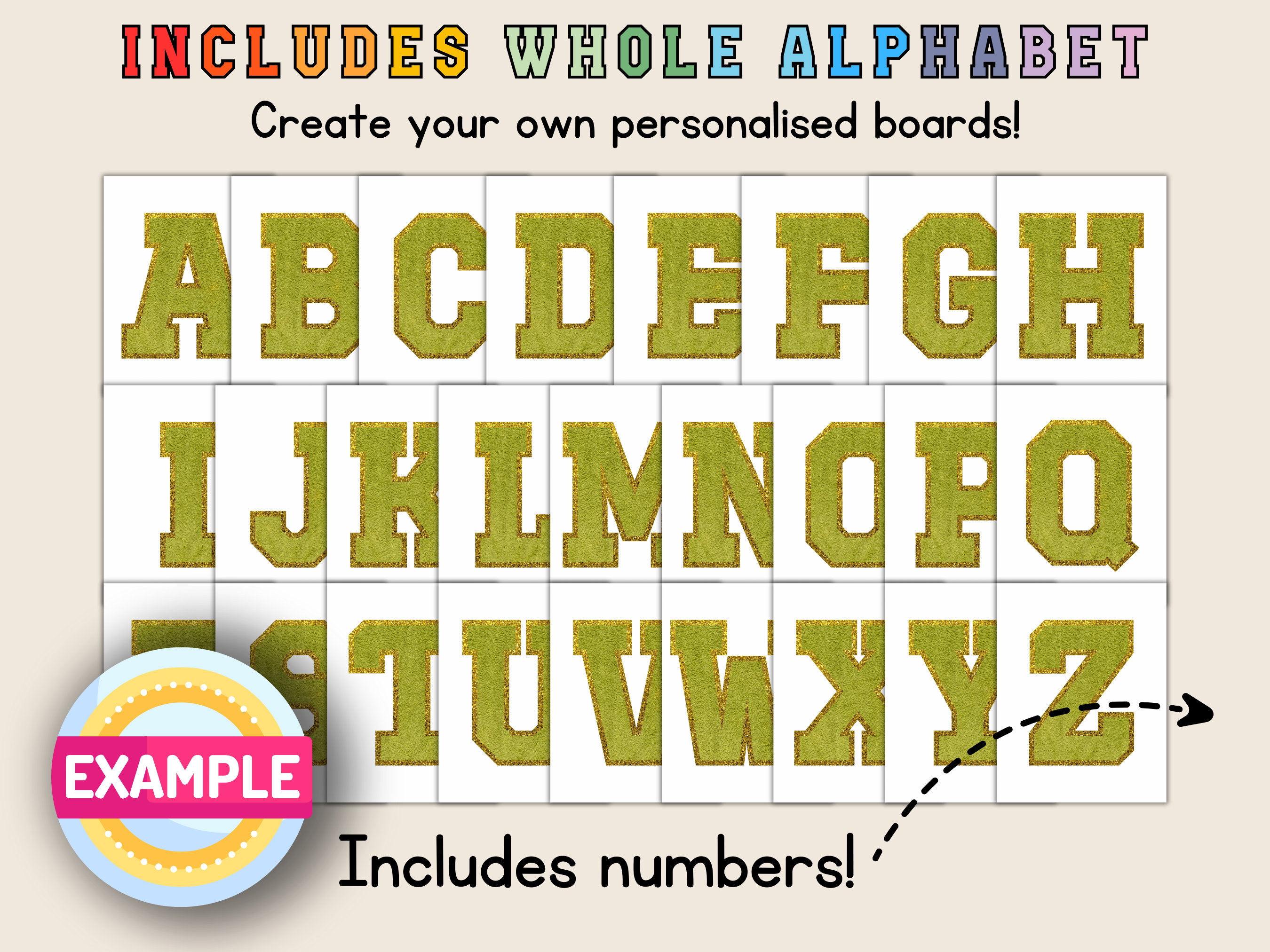 Alphabet Bulletin Board Kit Printable Bulletin Lettering Varsity ...