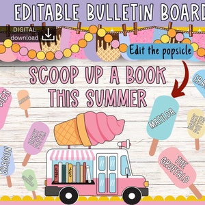 Library Bulletin Board | Summer Reading Bulletin Board | Ice Cream ...