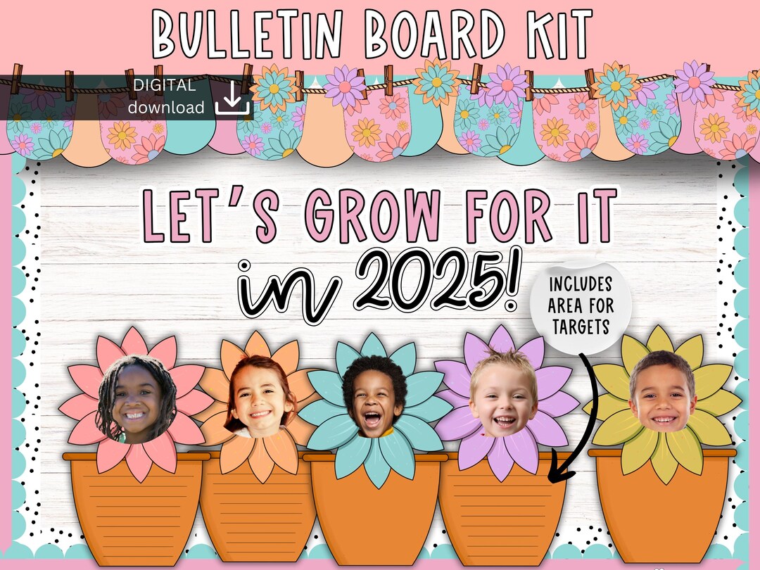 New Year Bulletin Board | Pastel Bulletin Board | Childrens Faces ...