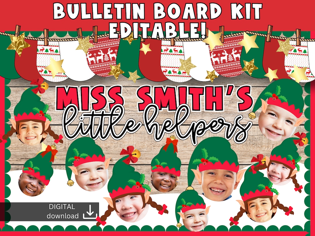 Elf Bulletin Board | Christmas Classroom Decor Printable | Little ...