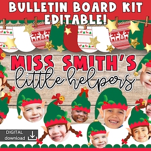 Elf Bulletin Board | Christmas Classroom Decor Printable | Little ...