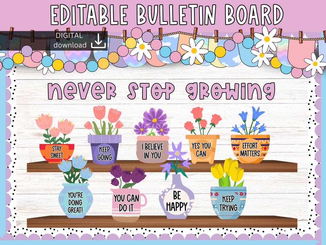 Spring Summer Bulletin Board | Mental Health Bulletin Board | Growing ...