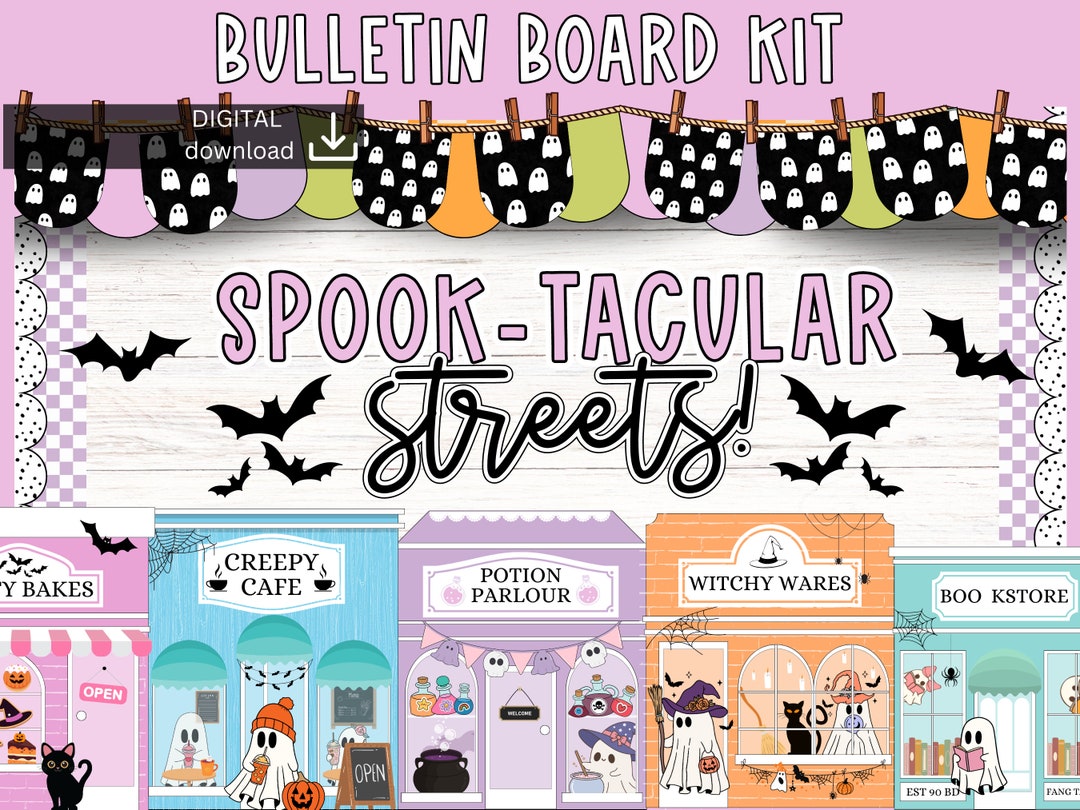 Halloween Bulletin Board | Cute Ghosts Bulletin Board | Spooky Town ...