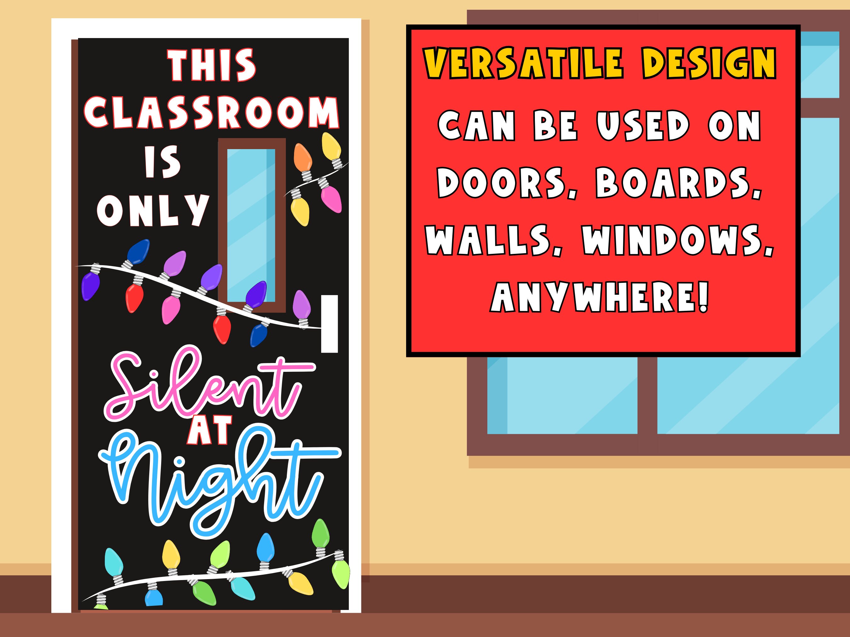 Christmas Classroom Decor Printable | Festive Bulletin Board Decor ...