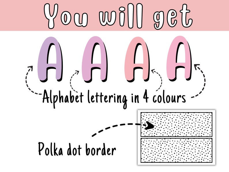 Alphabet Bulletin Board Kit Pastel Bulletin Lettering Decor - Etsy