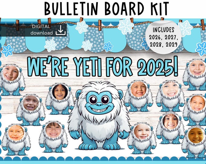 New Year Bulletin Board Kit New Year New You January Bulletin Board Kit ...