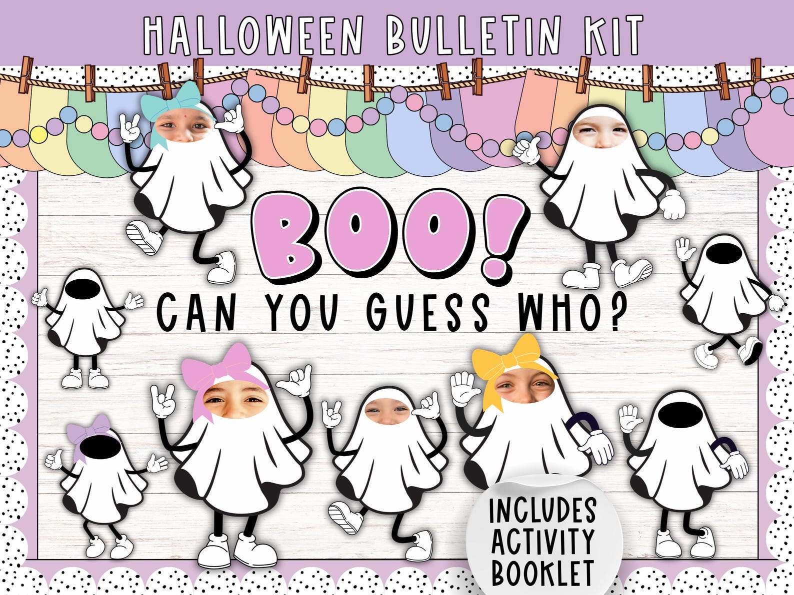 Boo Crew Bulletin Board | Cute Halloween Bulletin Board | Pastel Ghost ...